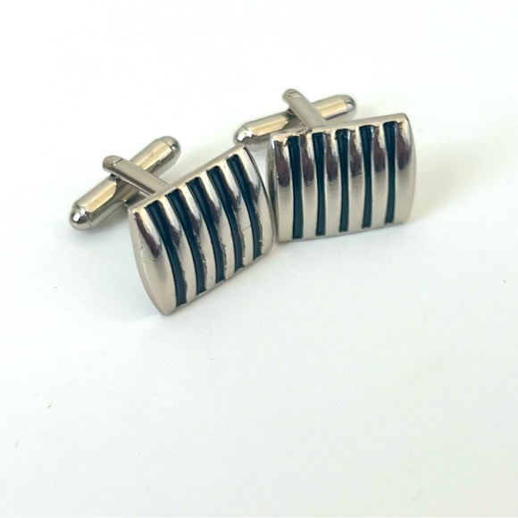 Accessories | Mens Silver Striped Cuff Links | Poshmark